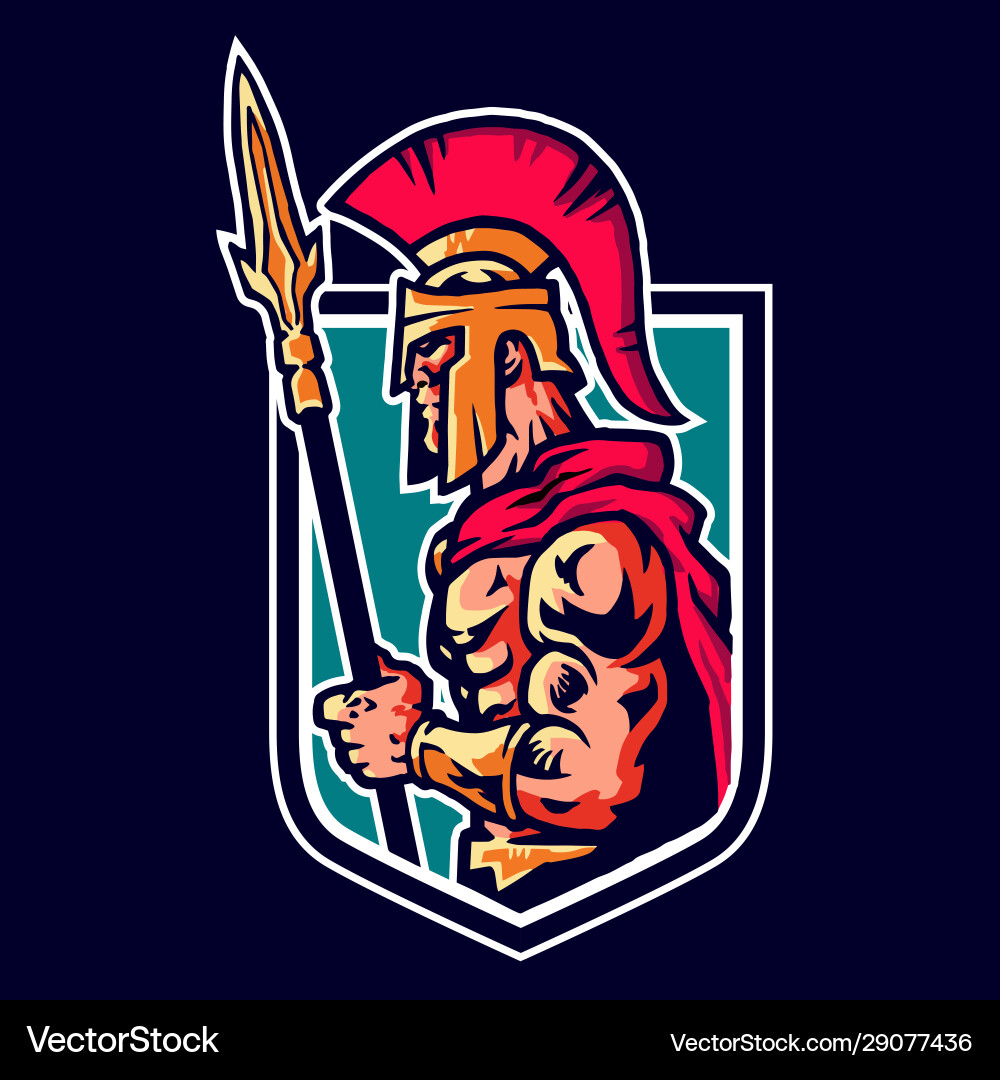 Sparta warrior elite guard logo mascot Royalty Free Vector