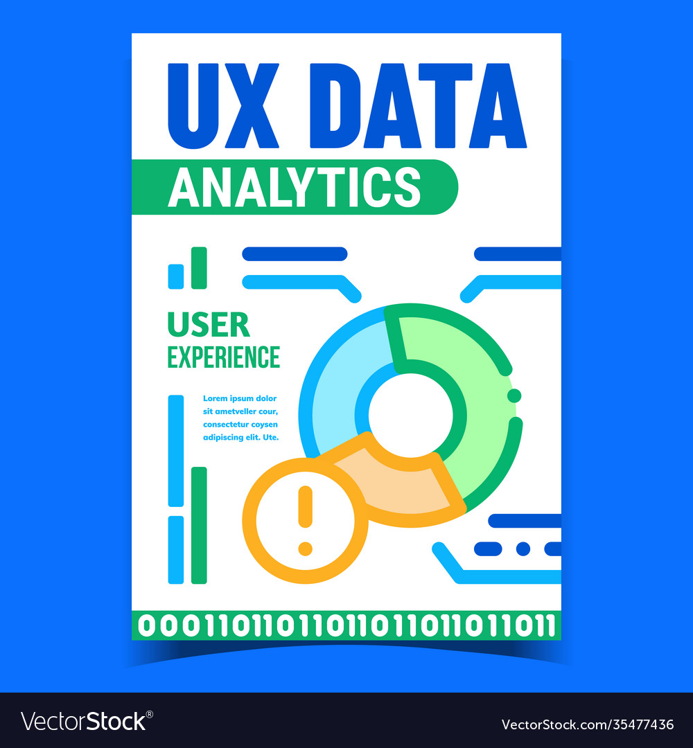 Ux data analytics creative promotion poster Vector Image