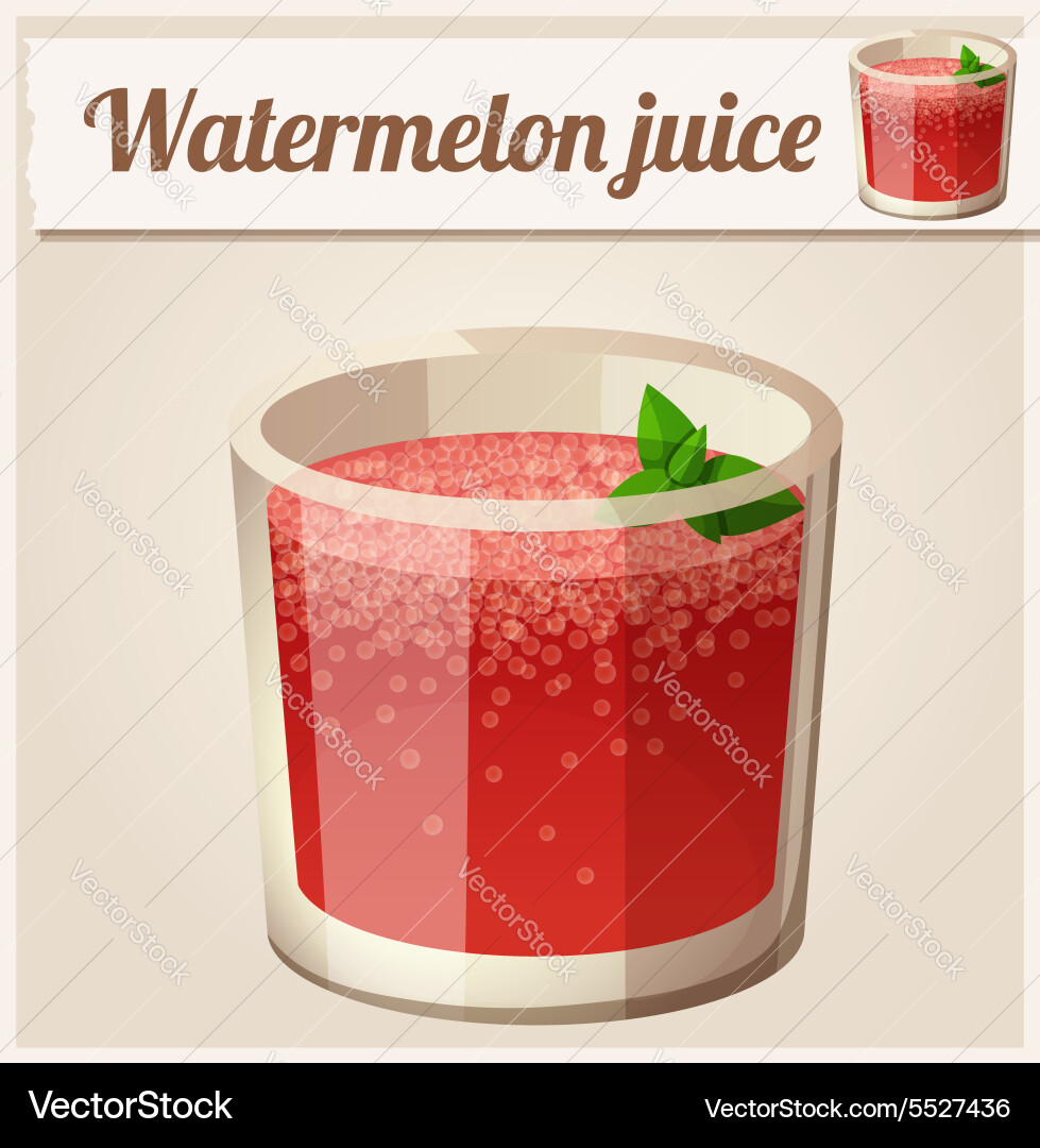 Watermelon juice detailed icon Royalty Free Vector Image