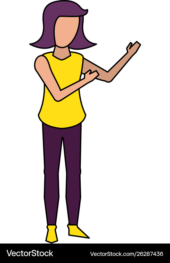 Young woman without face cartoon Royalty Free Vector Image