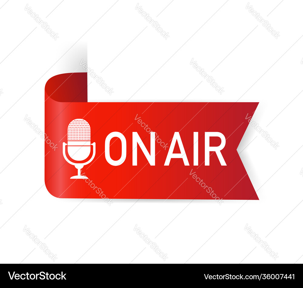 3d on air button for banner design red on air Vector Image