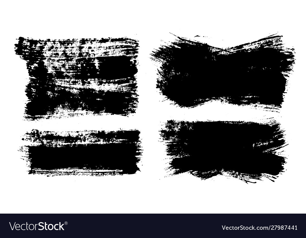 Brush strokes paintbrushes set grunge Royalty Free Vector