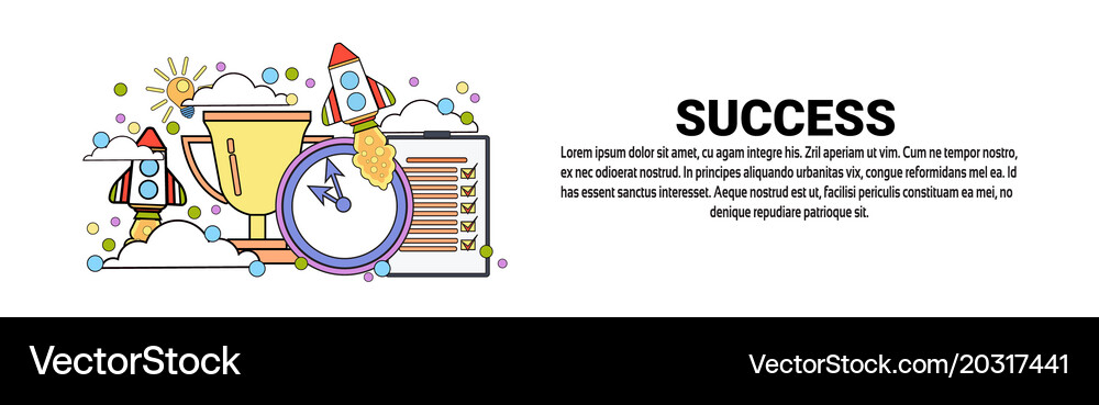 Business success growth concept horizontal banner Vector Image
