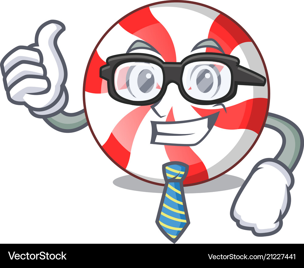 Businessman peppermint candy character cartoon Vector Image
