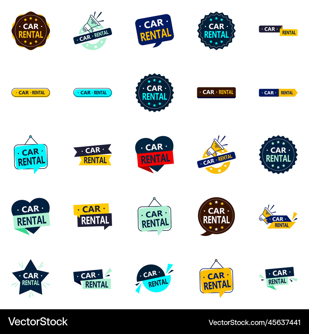 Car rental 25 unique elements for a fresh and Vector Image