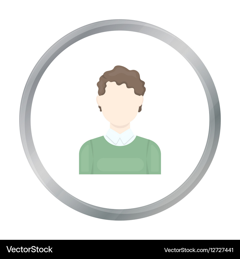 Curly boy icon cartoon single avatarpeaople Vector Image