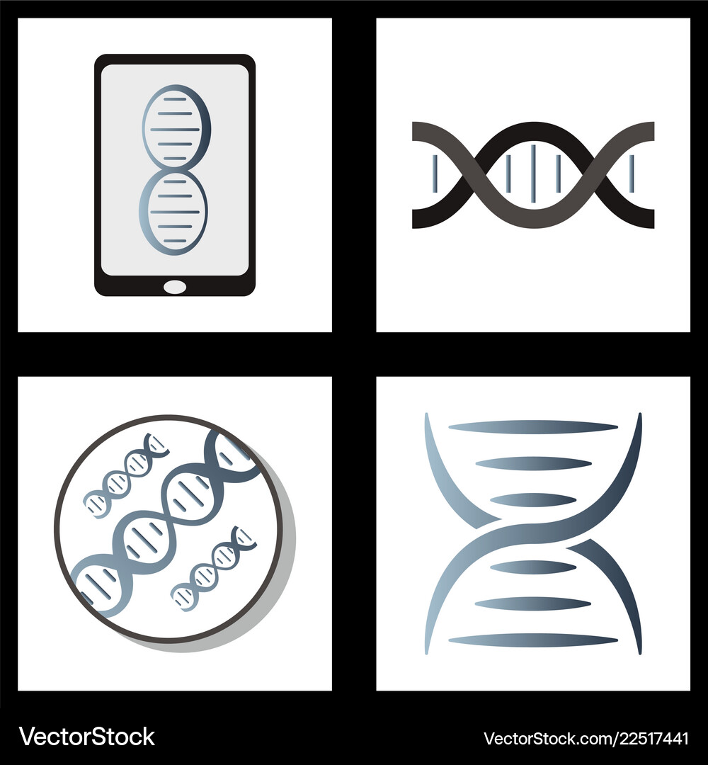 Dna genetic sign elements and icons collection Vector Image