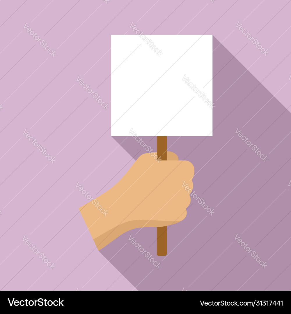 Hand with poster icon flat style Royalty Free Vector Image