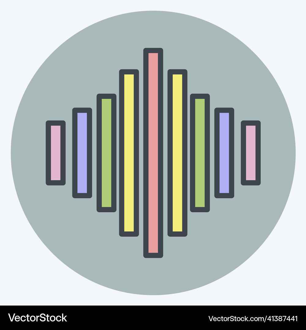 Icon music indicator i - color mate style Vector Image