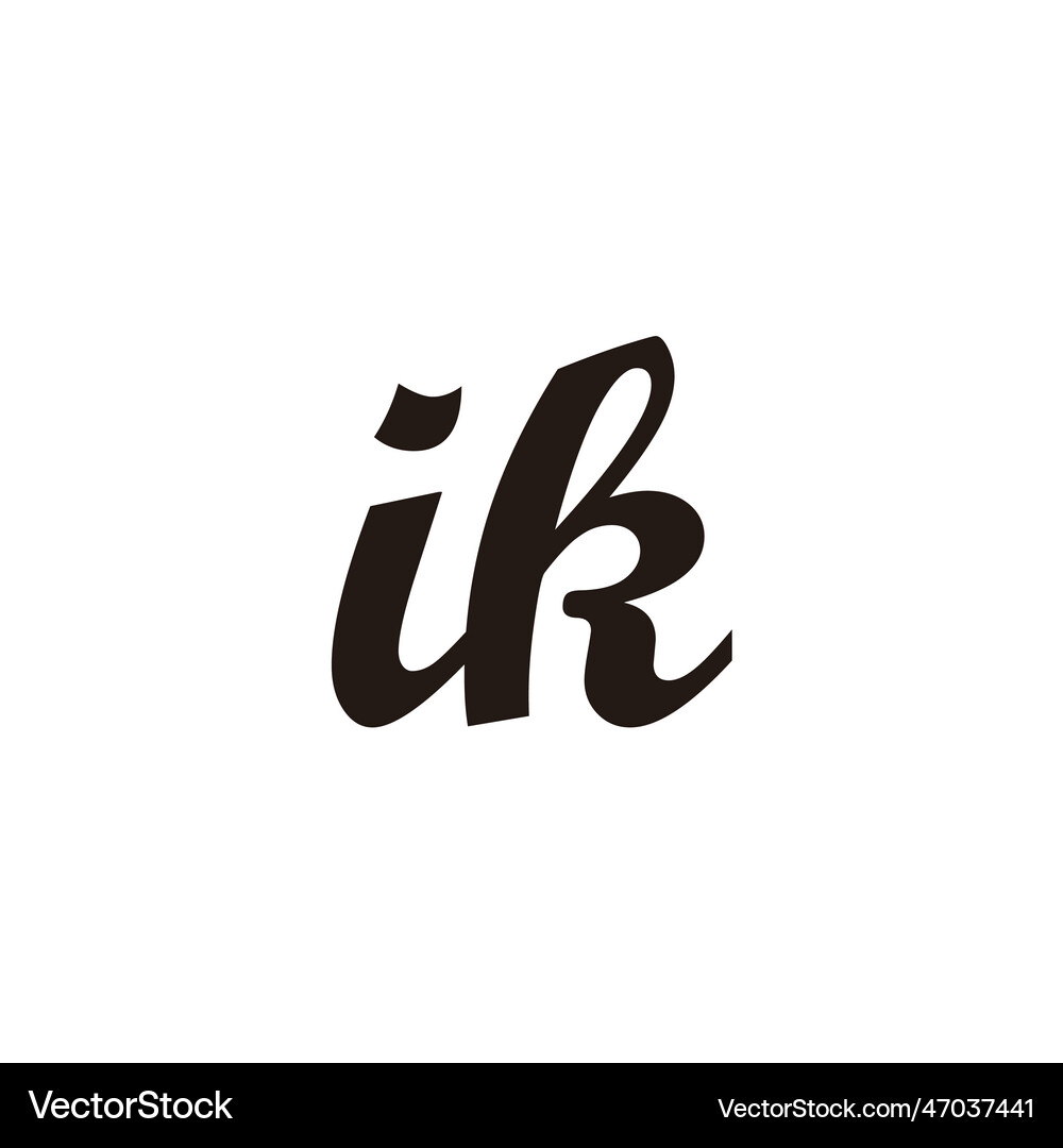 Letter ik connect geometric symbol simple logo Vector Image