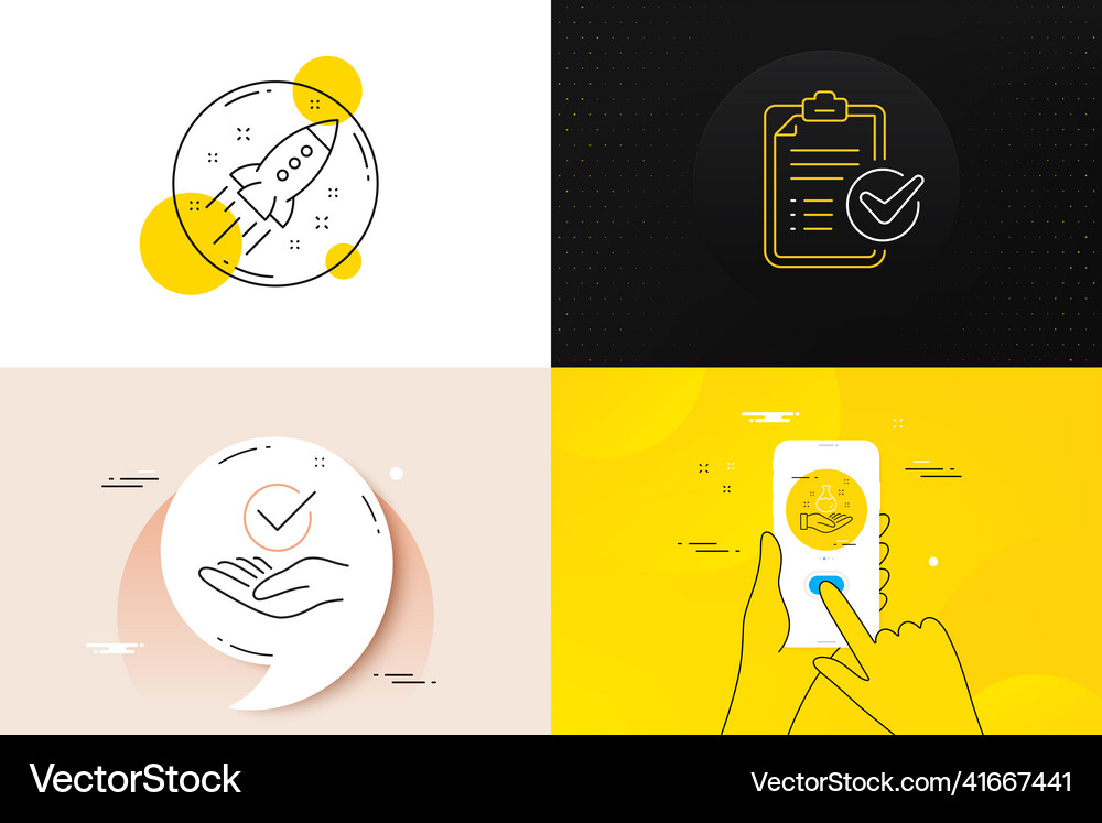 Minimal set of startup rocket survey checklist Vector Image