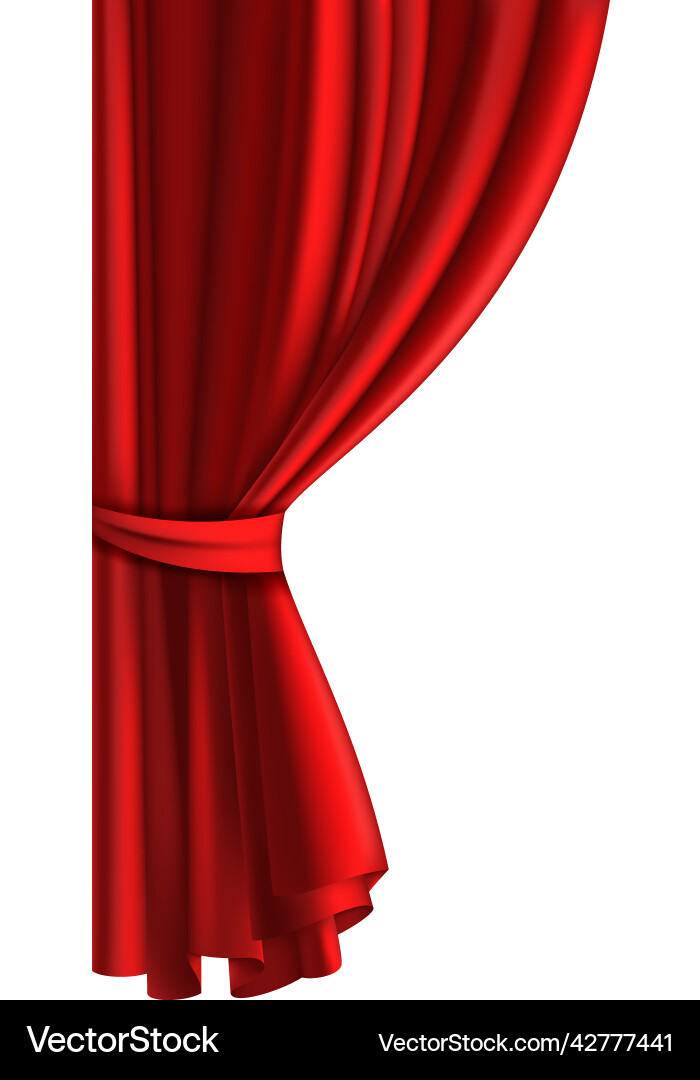 Red theater drape realistic velevet scene Vector Image