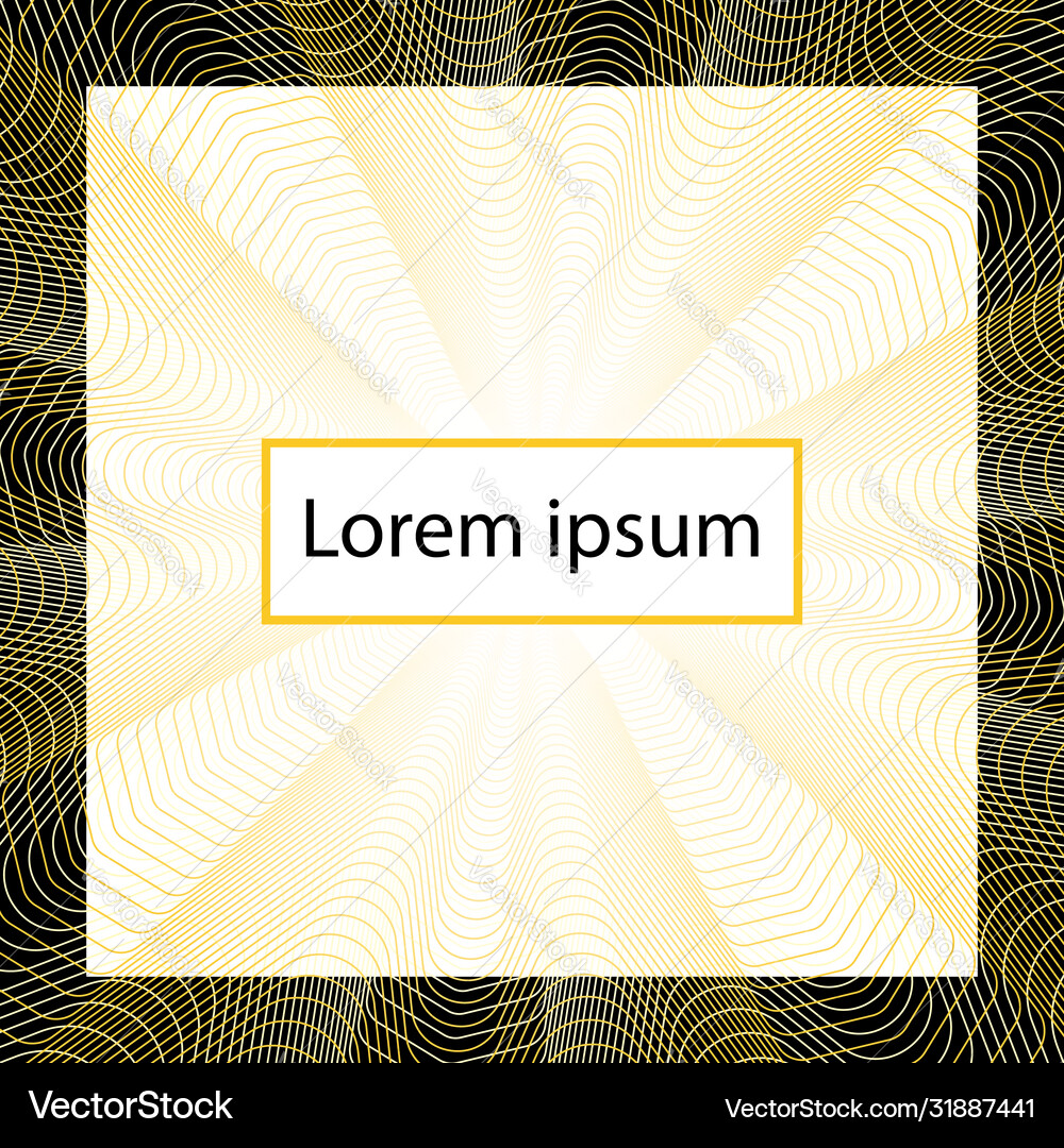 Square card design with abstract quilloche Vector Image