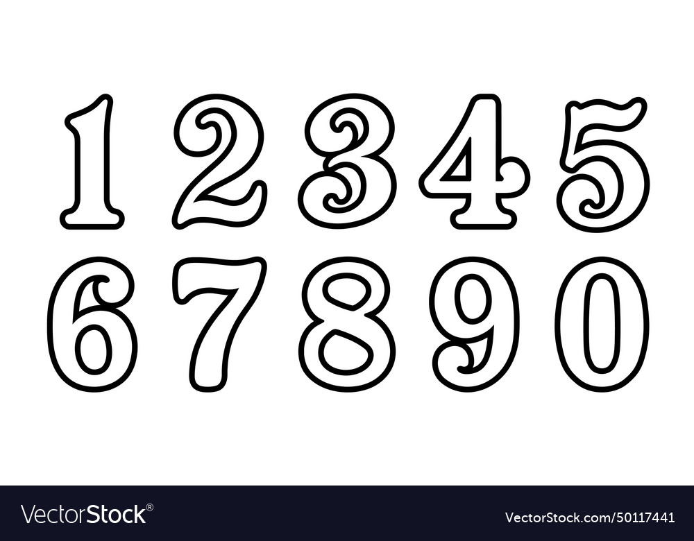 Vintage number Royalty Free Vector Image - VectorStock