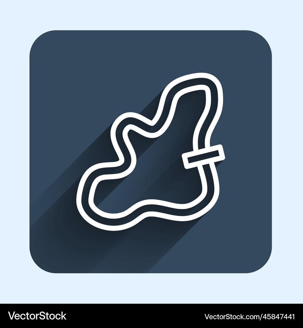 White line racing track icon isolated with long Vector Image
