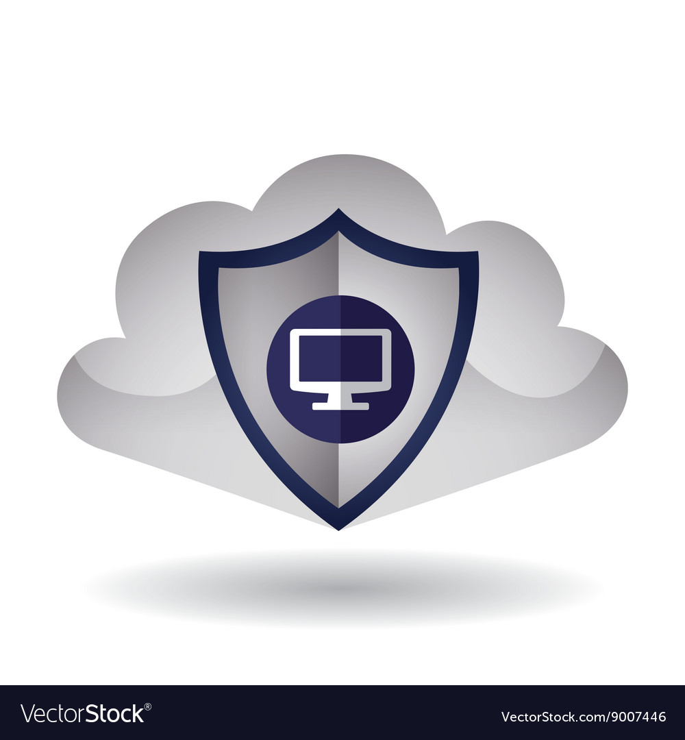 Cloud computing design trip icon flat Royalty Free Vector