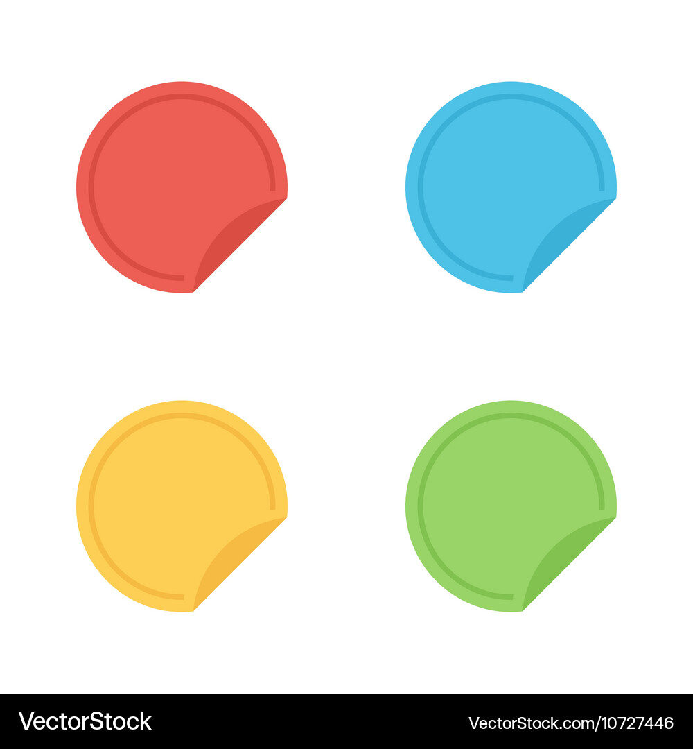 Colorful flat design sticker banner label set Vector Image