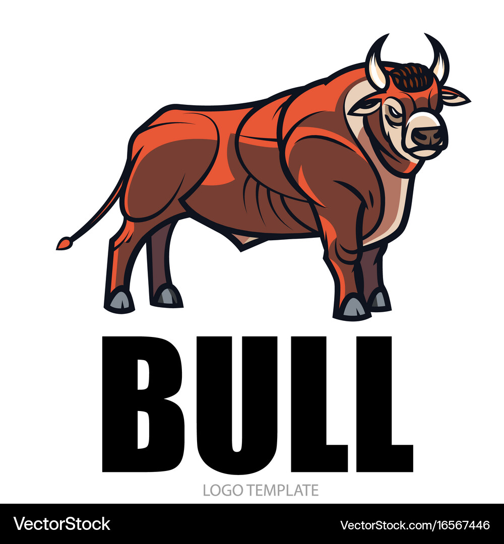 Drawing of standing bull Royalty Free Vector Image