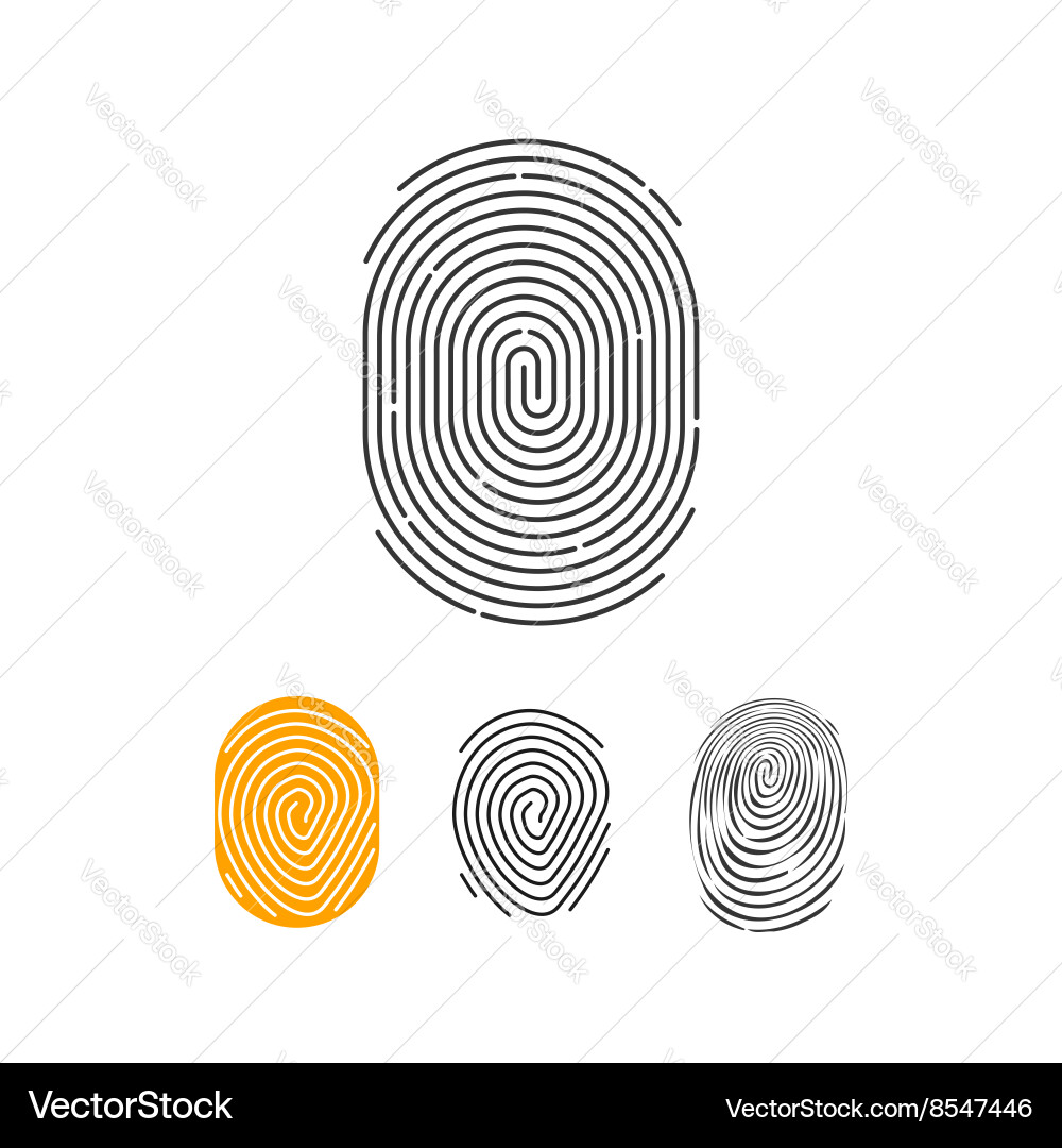 Fingerprint icons set abstract thumbprint Vector Image