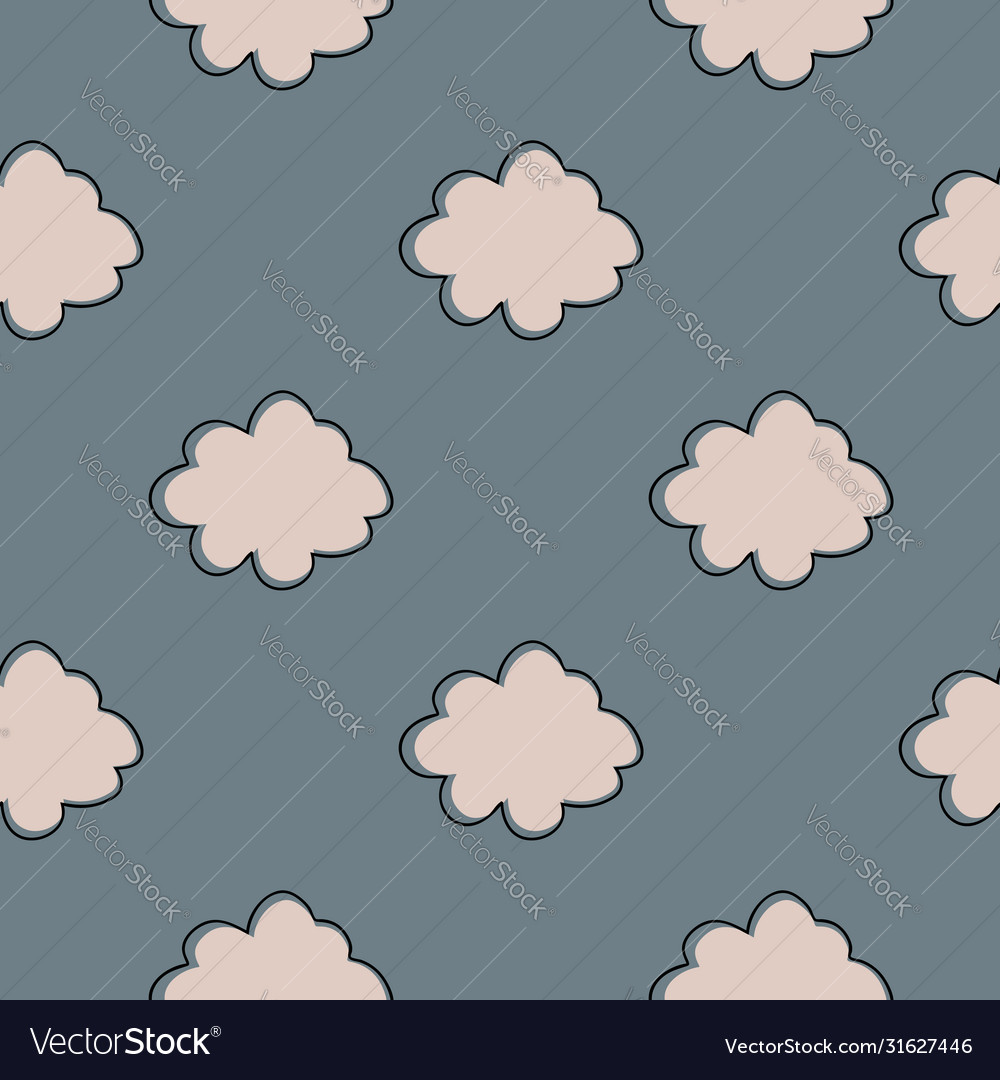 Geometric cloud sky seamless pattern simple Vector Image
