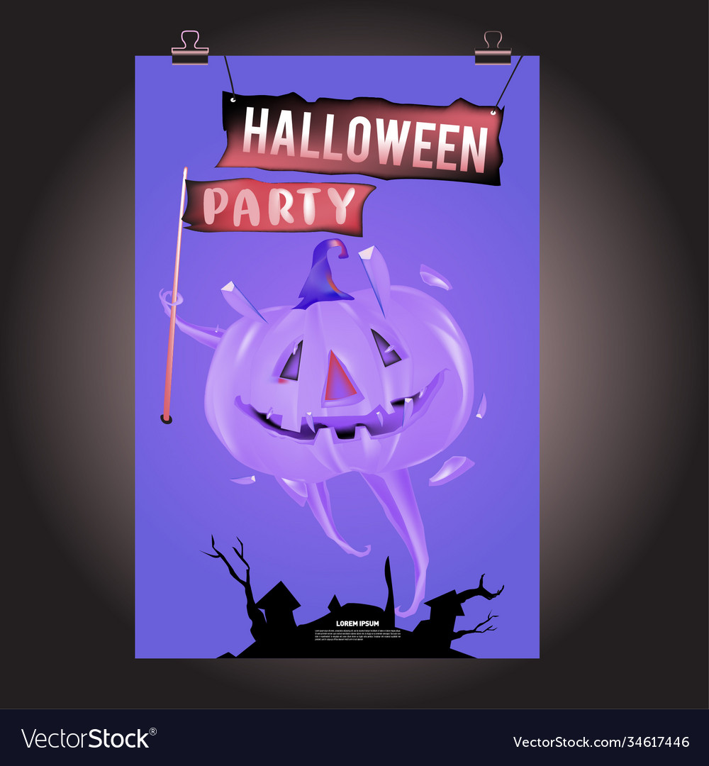 Happy halloween poster party Royalty Free Vector Image