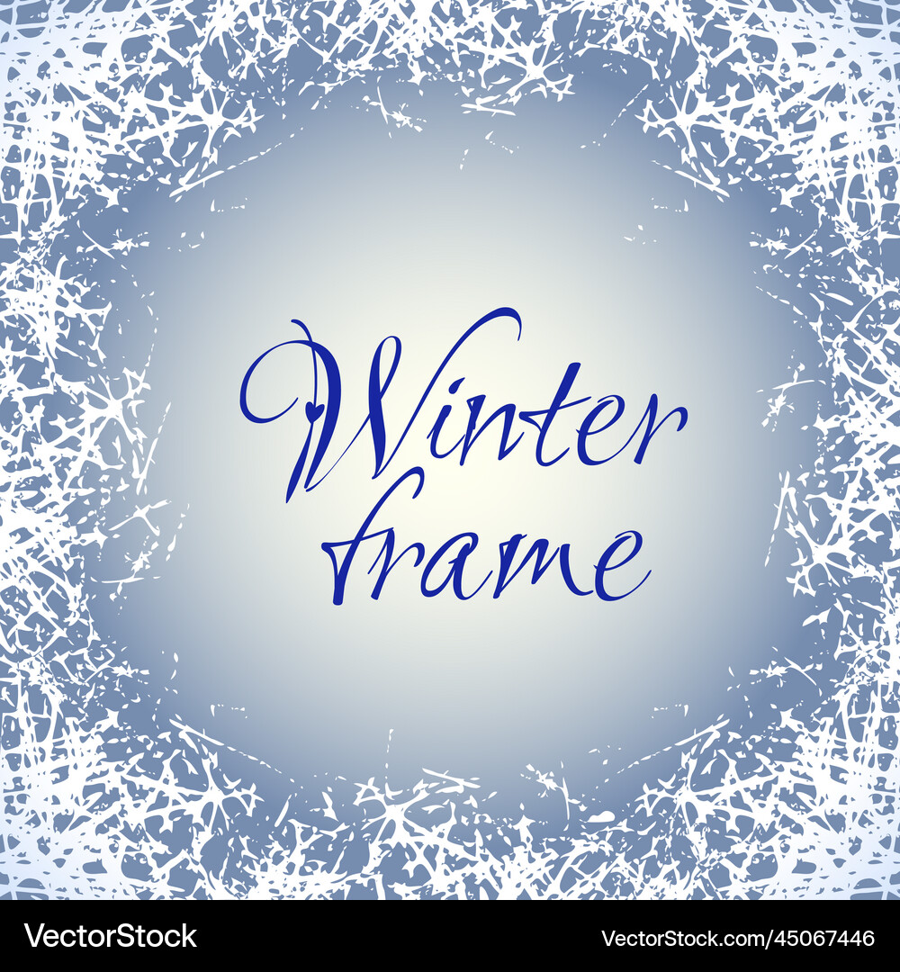 Ice crystals frame design border with frosted Vector Image