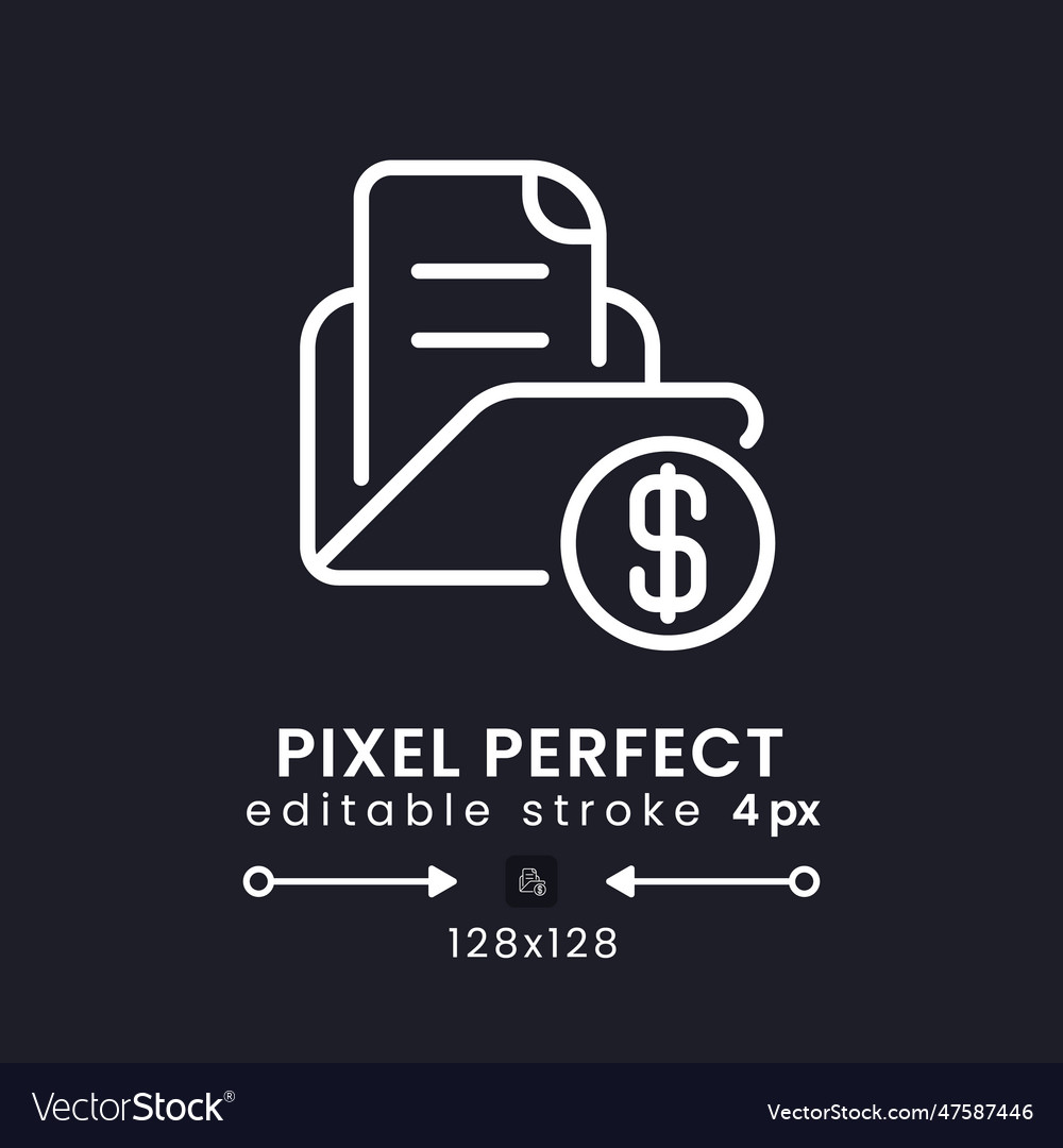 Invoicing white linear desktop icon on black Vector Image Invoicing white linear desktop icon on black Vector Image