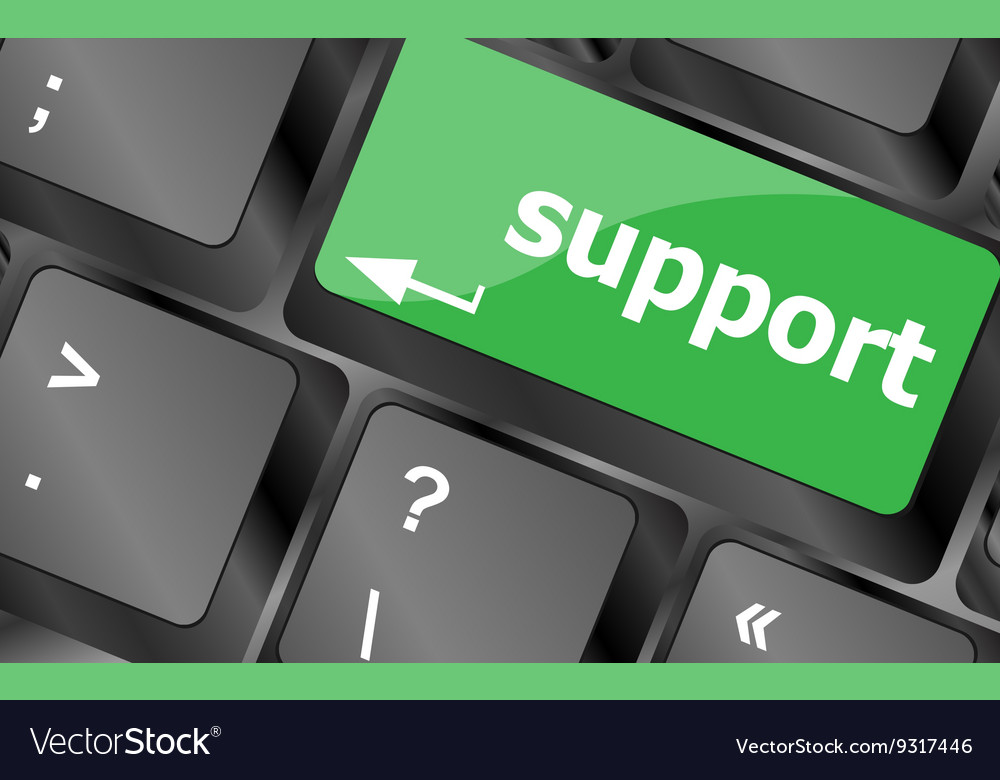 Keyboard key with support button keys Royalty Free Vector