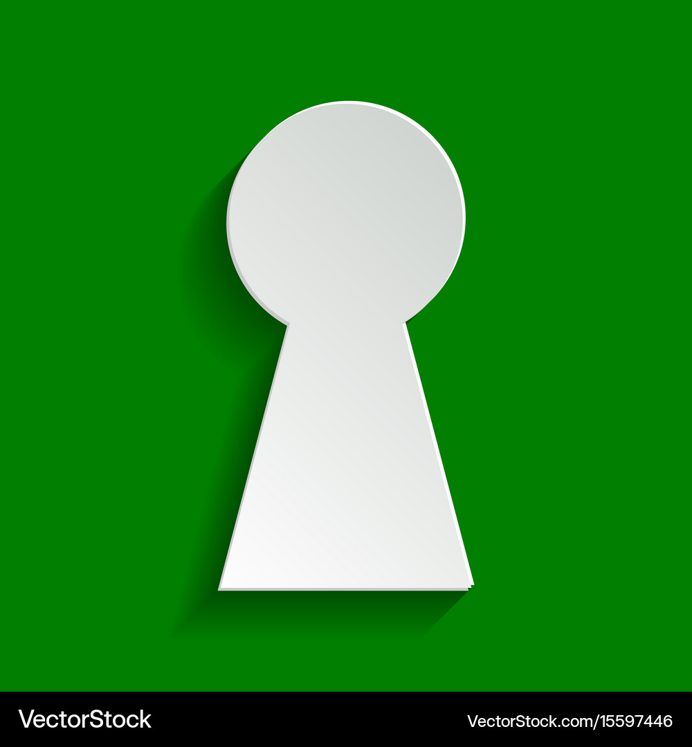 Keyhole sign paper whitish Royalty Free Vector Image