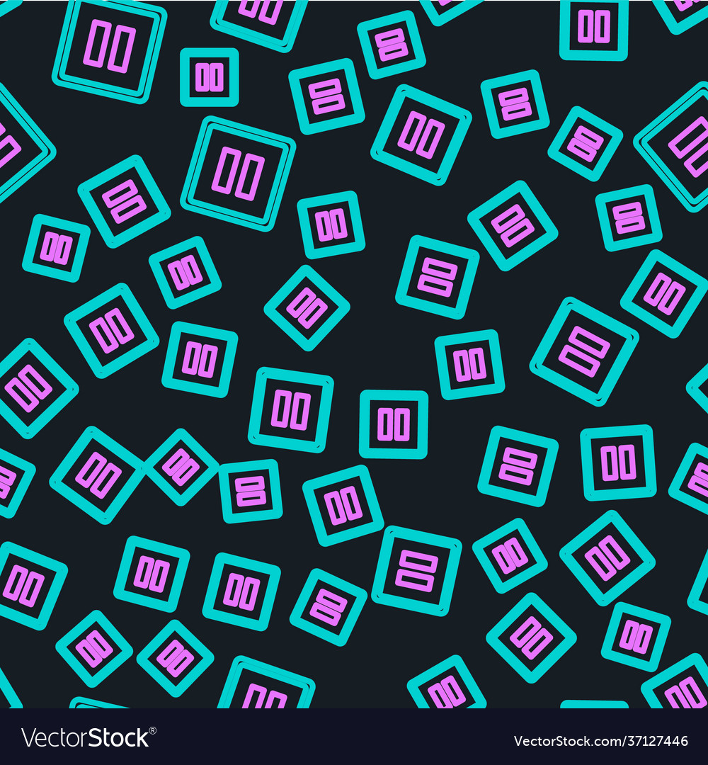 Line Pause Button Icon Isolated Seamless Pattern Vector Image