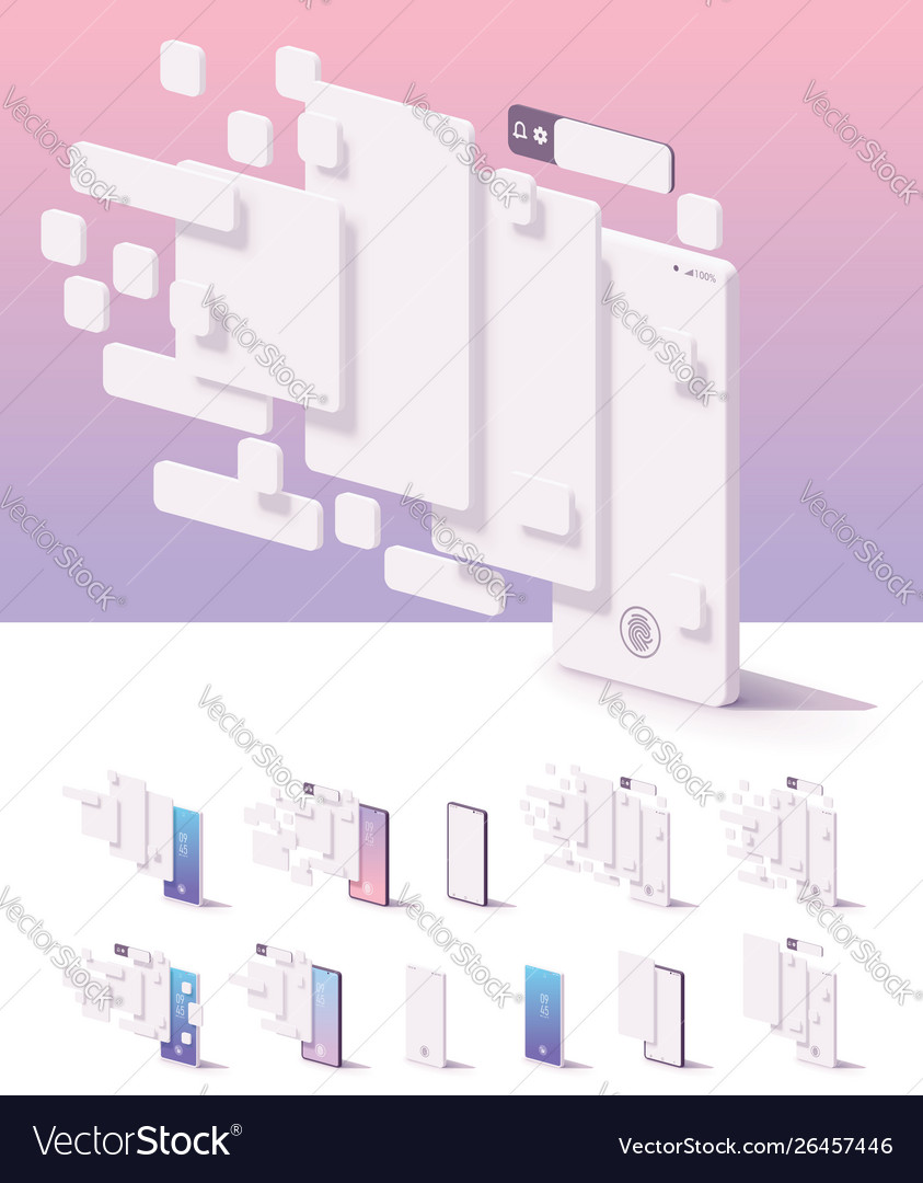 Mobile app user interface template Royalty Free Vector Image