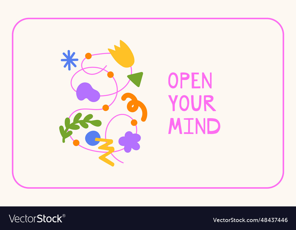 Open your mind poster design abstract shapes Vector Image