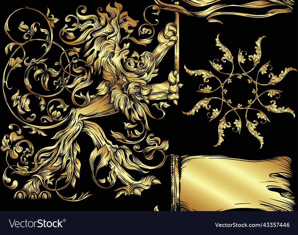 Seamless pattern background in baroque rococo Vector Image