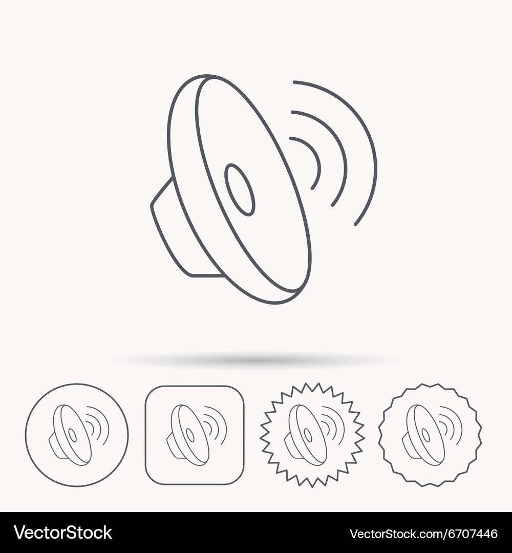 Sound waves icon audio speaker sign Royalty Free Vector