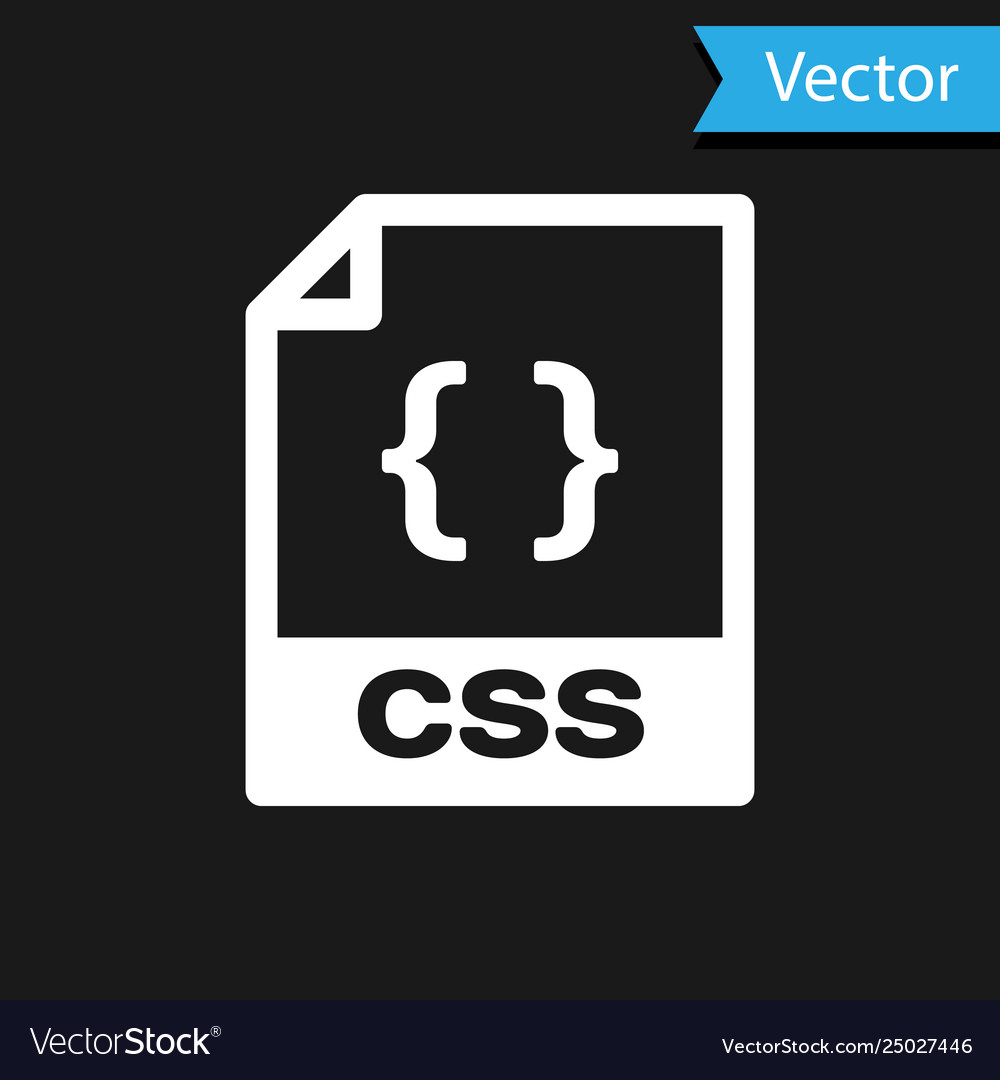 White css file document icon download css button Vector Image White css file document icon download css button Vector Image