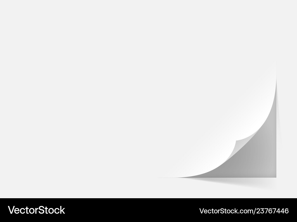 White sheet of paper corner Royalty Free Vector Image