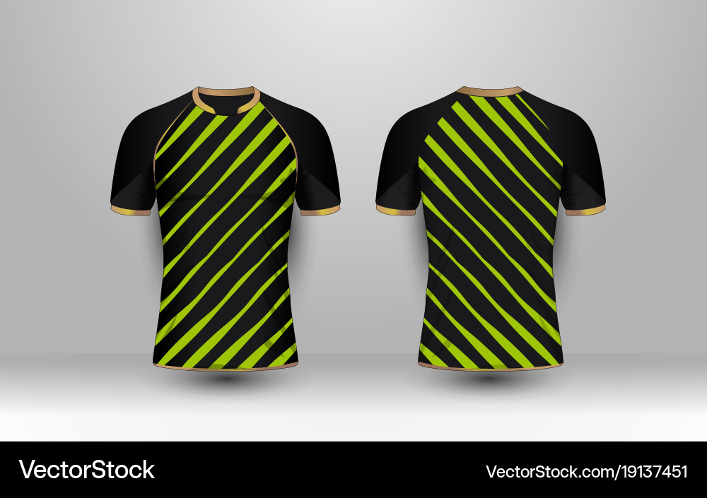 Black and green stripe with gold pattern sport Vector Image
