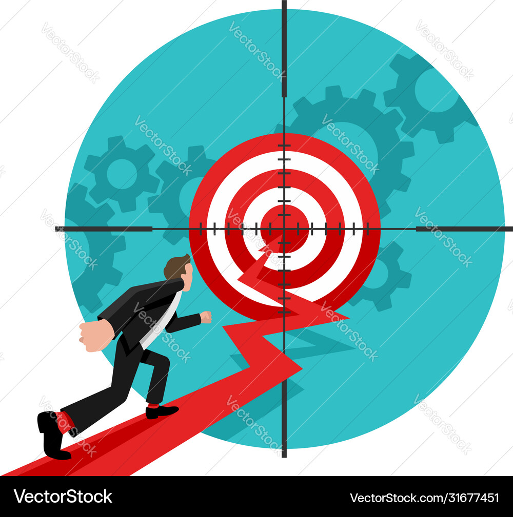 Business concept with arrow and target Royalty Free Vector