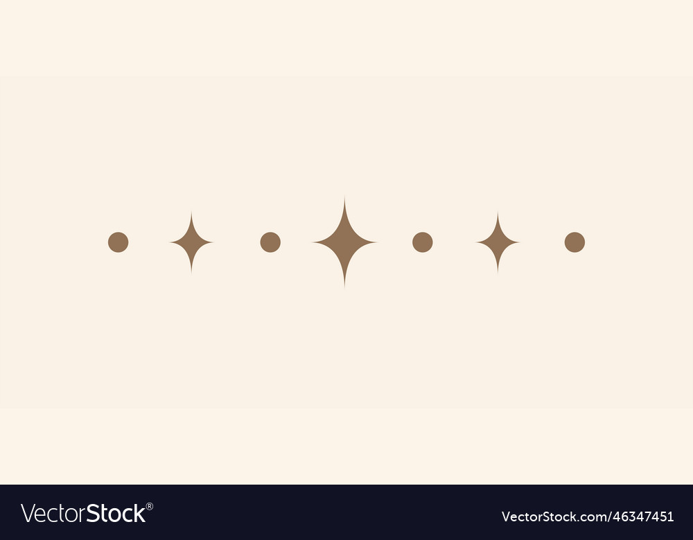 Celestial star sparkle pattern line text divider Vector Image