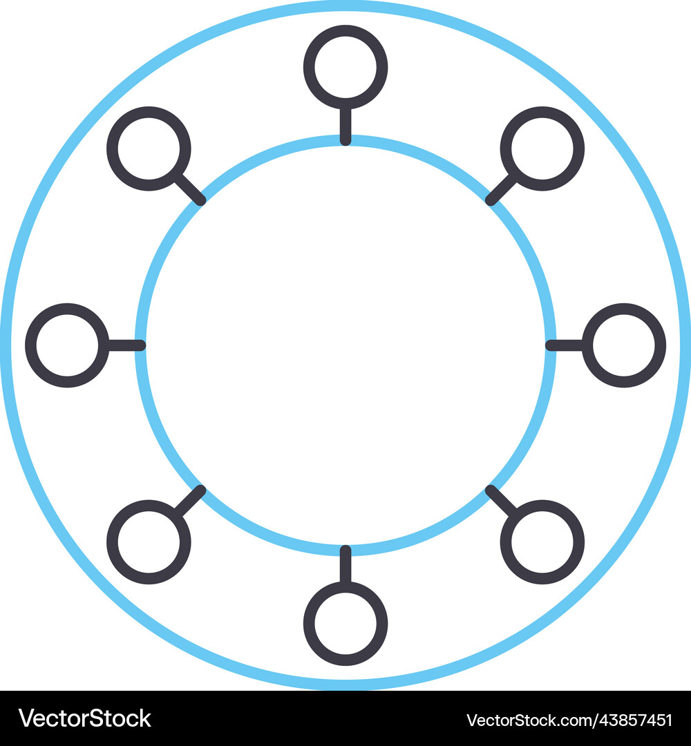 Community networks line icon outline symbol Vector Image