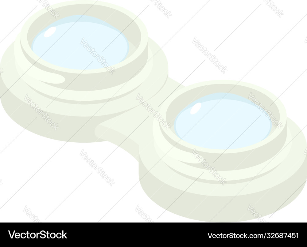 Contact lens case icon isometric style Royalty Free Vector