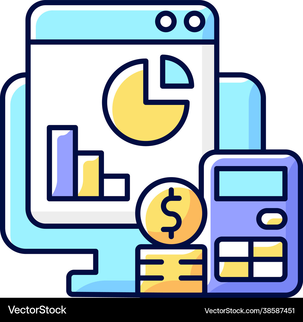 Cost management rgb color icon Royalty Free Vector Image