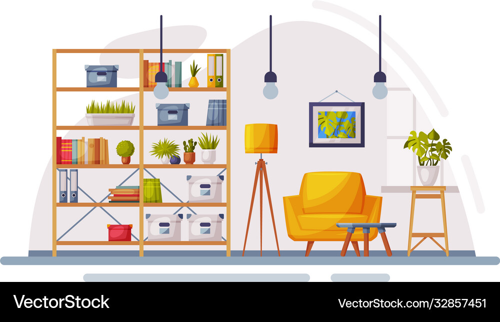 Cosy modern room interior design apartments Vector Image