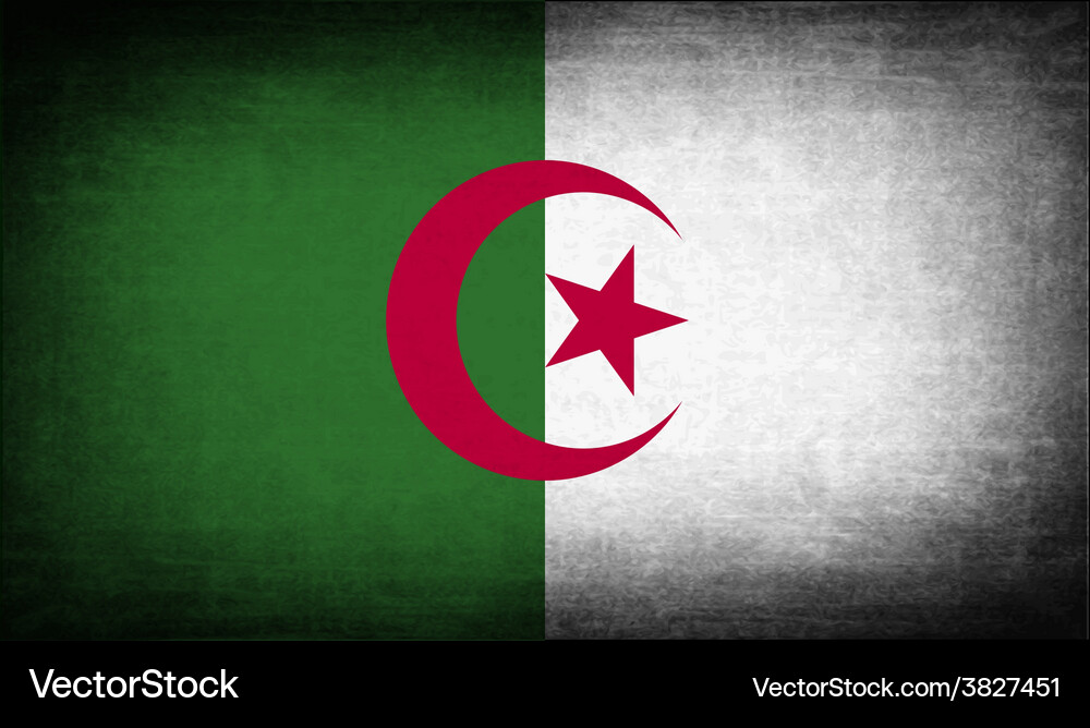 Flag of algeria with old texture Royalty Free Vector Image