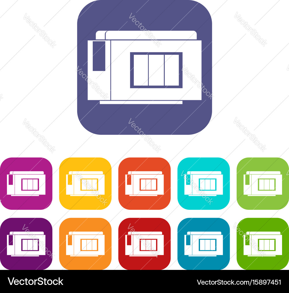 Inkjet printer cartridge icons set Royalty Free Vector Image