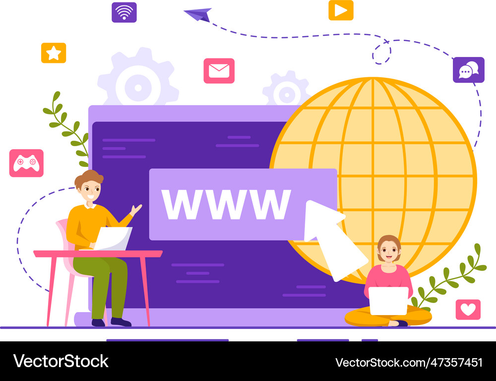 Internet addiction with young people addicted Vector Image