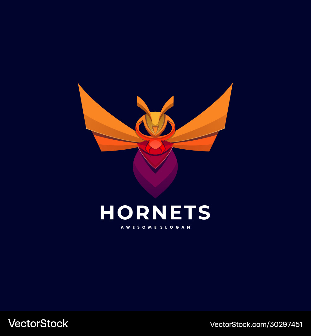 Logo hornets colorful style Royalty Free Vector Image