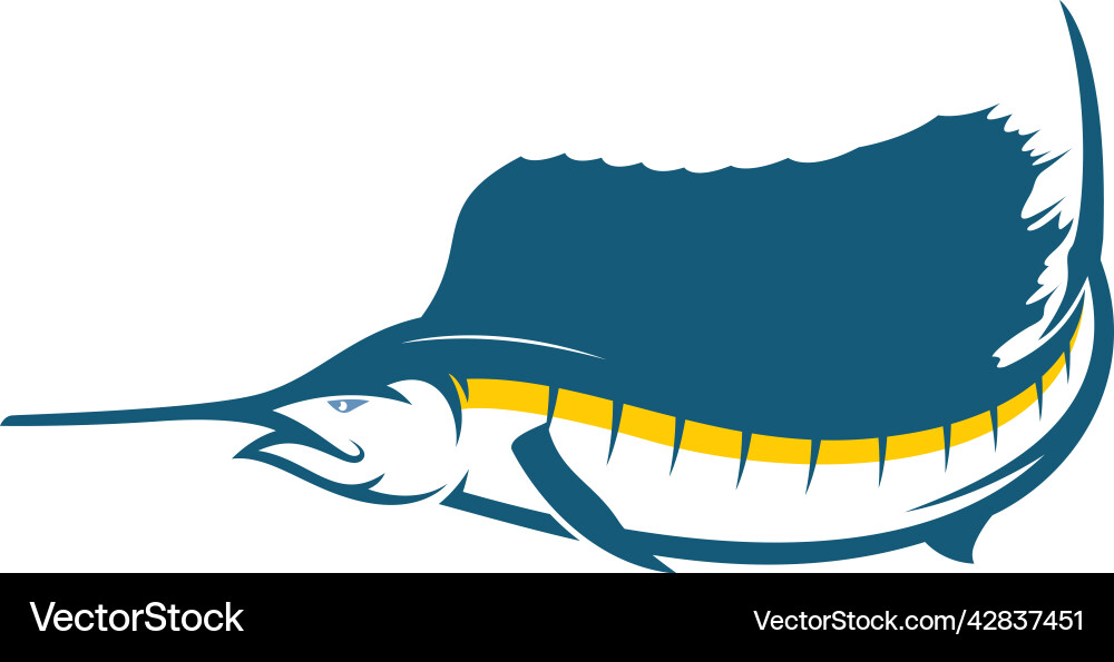 Marlin fish fishing template Royalty Free Vector Image