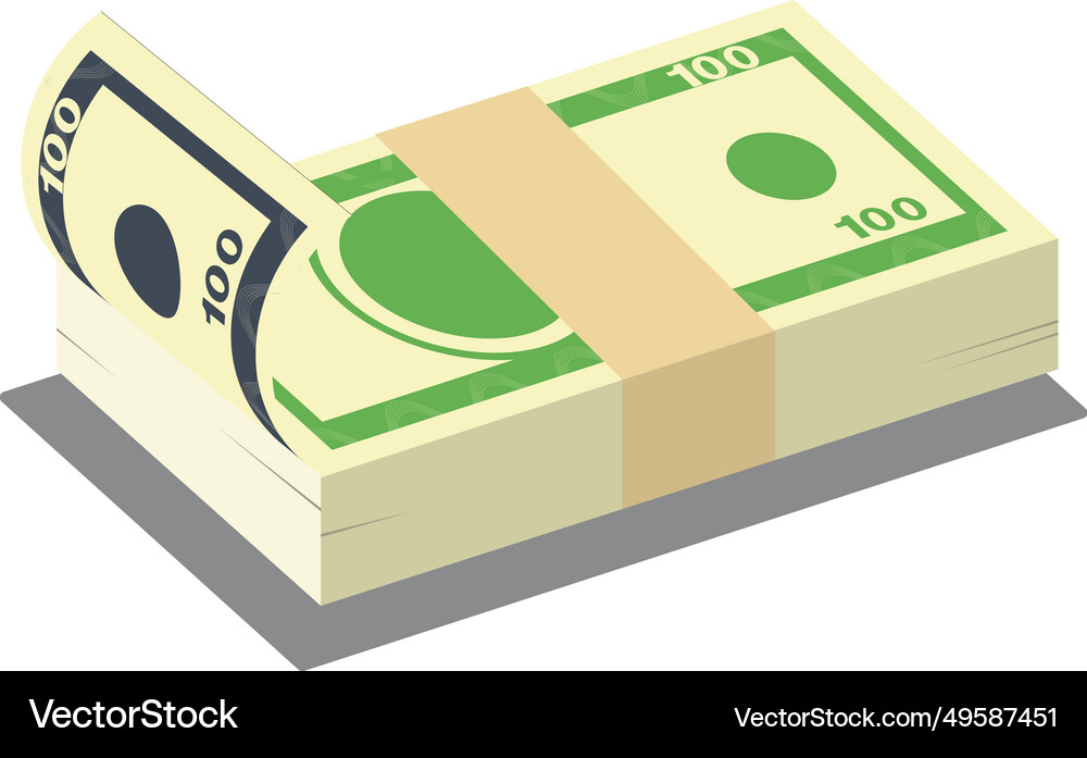 Money cash stack icon paper dollar isolated Vector Image