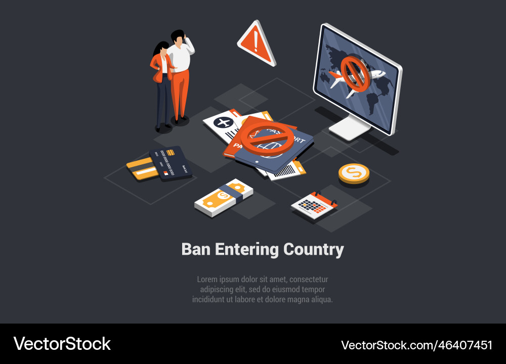 Nationality deprivation cancellation visa Vector Image